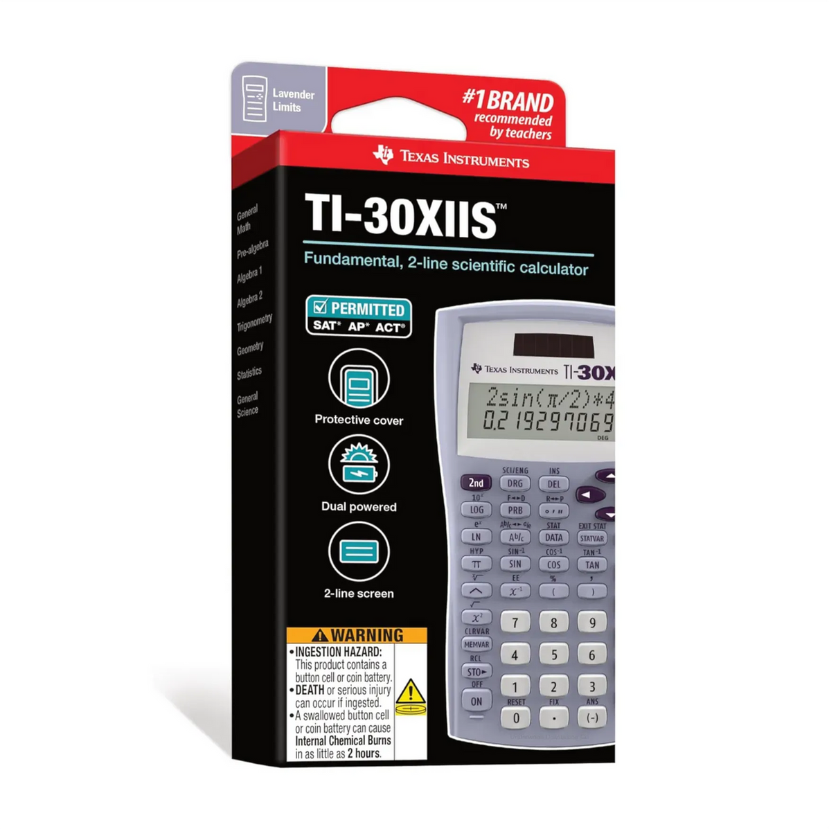 Texas Instruments TI-30X IIS 2-Line Scientific Calculator – Lavender ...